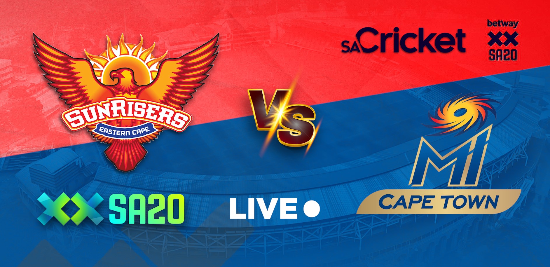 LIVE: Sunrisers Eastern Cape vs MI Cape Town (SA20)
